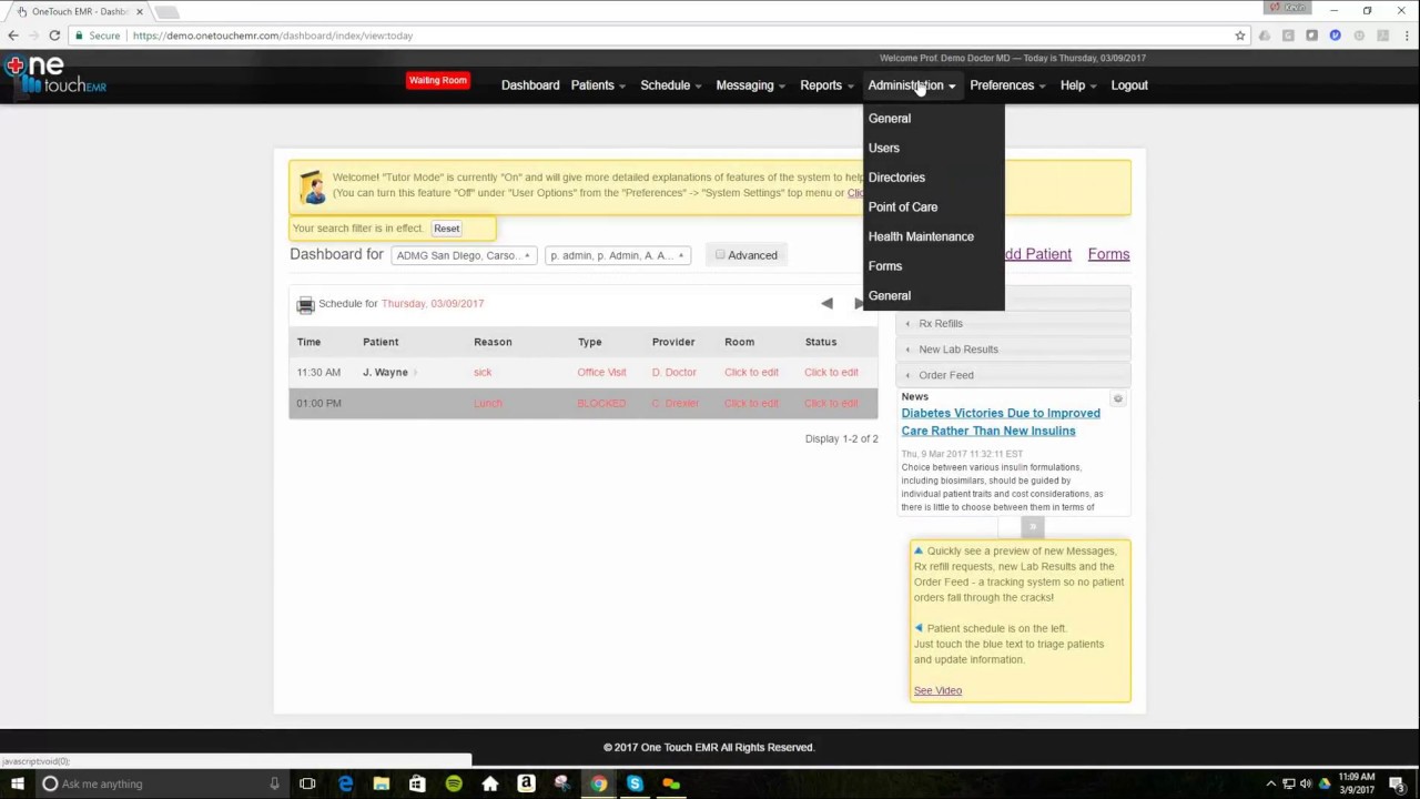 OneTouch EMR+PM Demo - YouTube