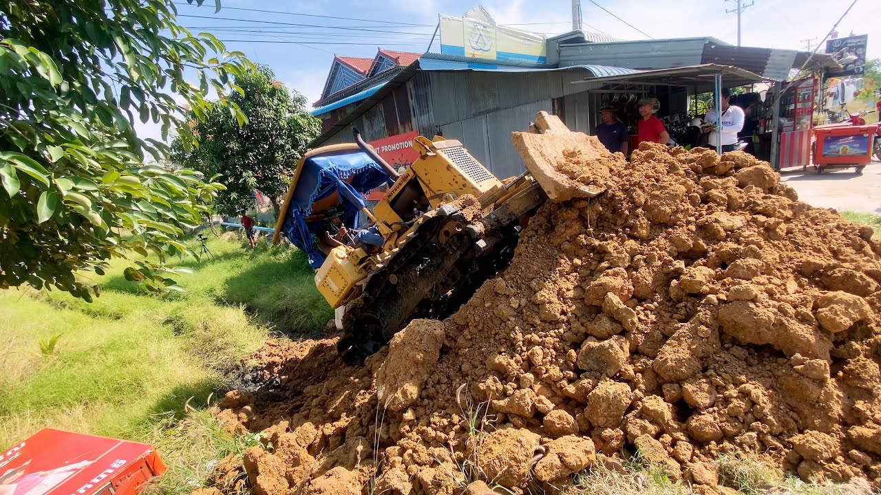 Starting 2 project to fill land using Bulldozer MINI and Dump Truck ...