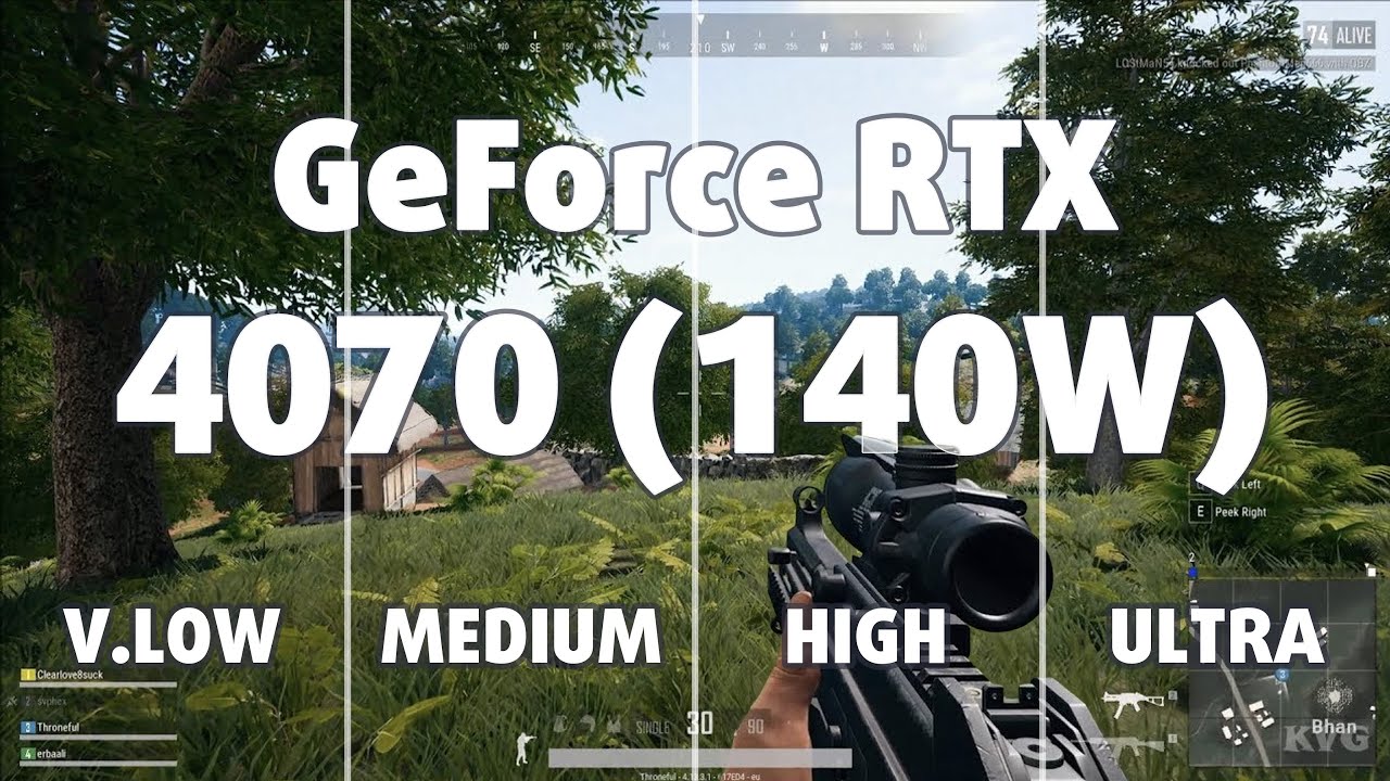 🎮 NVIDIA GeForce RTX 4070 [Laptop, 140W] - PUBG gameplay benchmarks ...