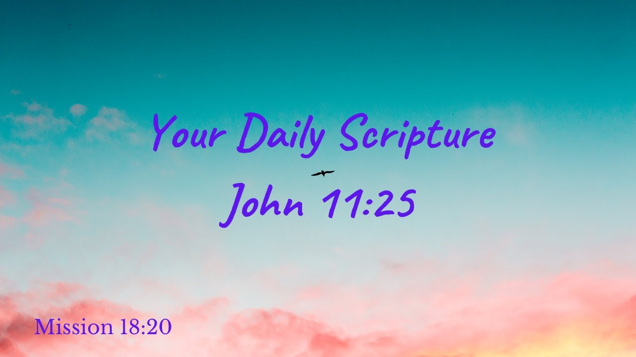 Your Daily Scripture John 11 25 YouTube