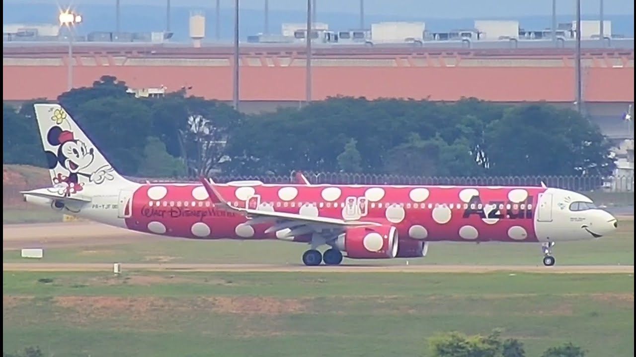 MINNIE MOUSE LIVERY - AIRBUS A321NEO - DECOLAGEM EM VIRACOPOS - YouTube