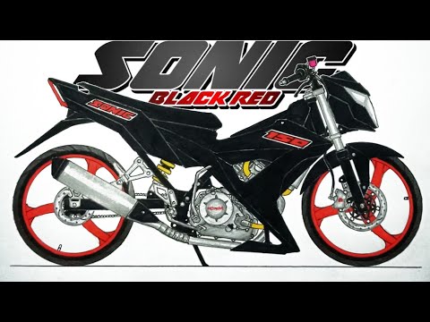 Cách Vẽ Xe Độ || Vẽ Sonic Độ kiếng || Lukis motor 150 RS modified - YouTube