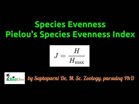 Pielou's Evenness Index : Species Evenness - YouTube