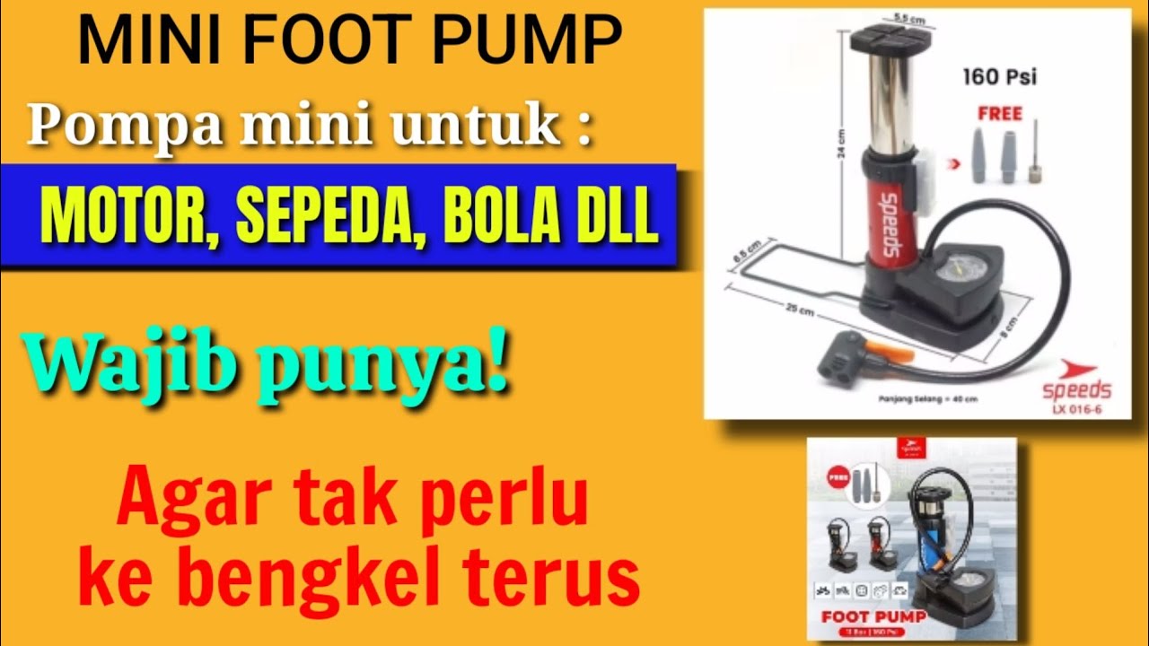 Pompa Mini Sepeda Motor (Mini Foot Pump) - YouTube