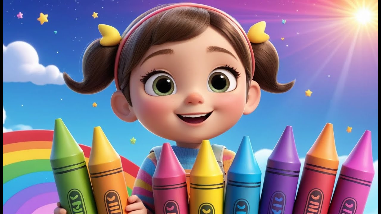 Learn Colours with Talking Crayons in the Sky | Fun Colour Song for ...