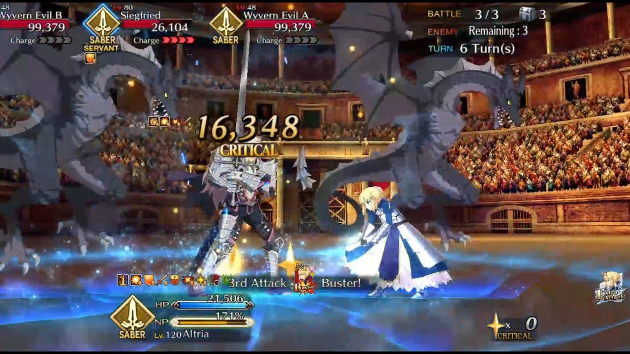 [FGO NA] Saber Solo Siegfried Exhibition Quest Grand NeroFest - YouTube
