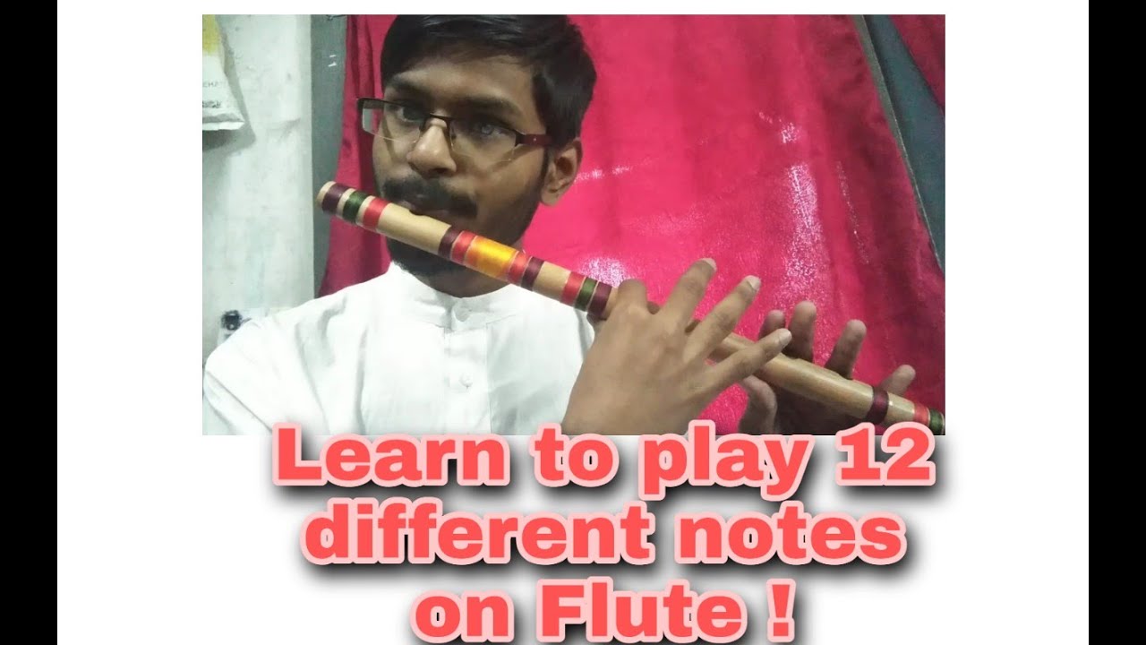 How to play 12 different notes on flute/how to play sargam on flute #2 ...