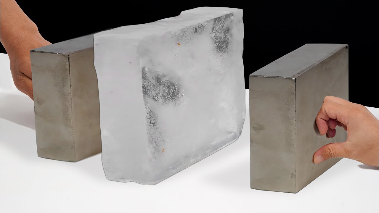 Giant Ice Cube Meets Double Monster Magnet | Mr. Cupid Magnet - YouTube