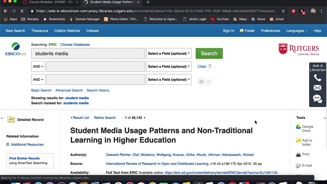 How to Use the ERIC Database - Database of the Week Rutgers 530:90 ...