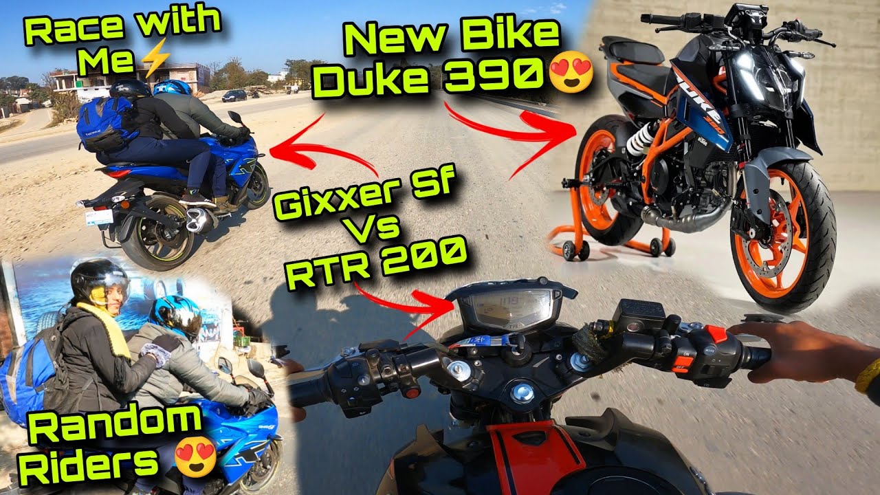 Random Rider Race With Me⚡New Bike KTM Duke 390😍 Engine Noise Ka ...