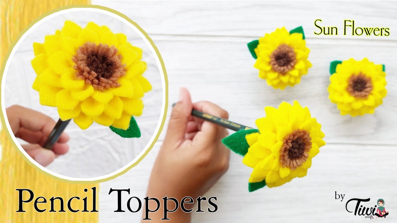 Cara membuat Hiasan Pensil Bunga Matahari | Sun Flowers Pencil Toppers ...
