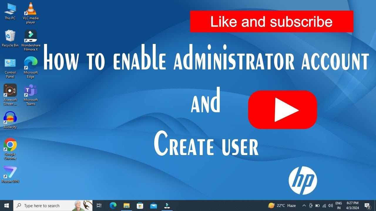 how to enable administrator account. - YouTube