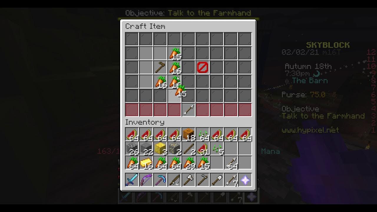 HOW TO MAKE A CARROT MINION IN MINECRAFT HYPIXEL - YouTube