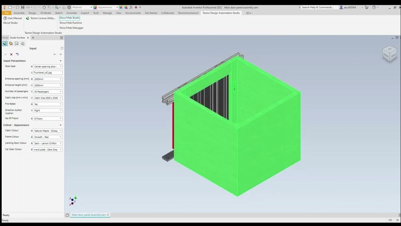 Elevator Autodesk Inventor DEMO - Tacton Design Automation Studio - YouTube