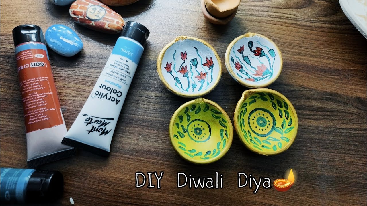 Make Your Own Diwali Diyas at Home | DIY Diwali Diya | Clay Oil Lamp ...