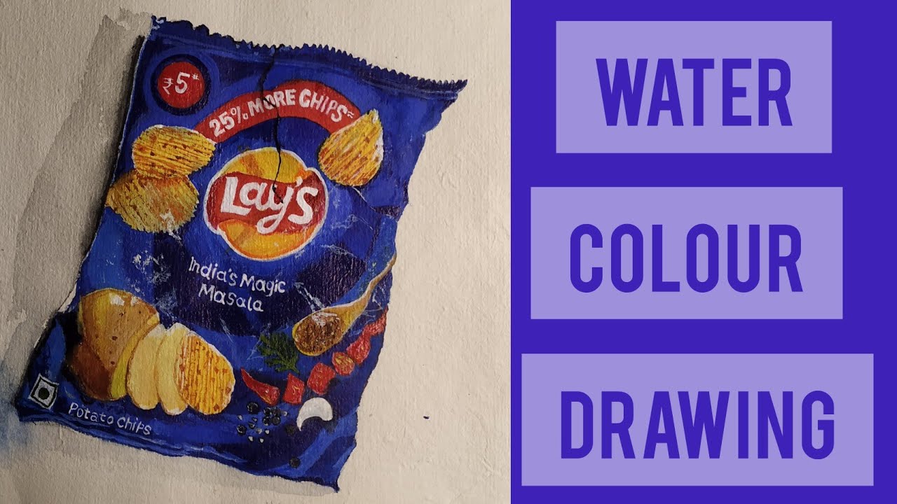 Realistic Drawing Lays Packet | Lays Chips Packet - YouTube