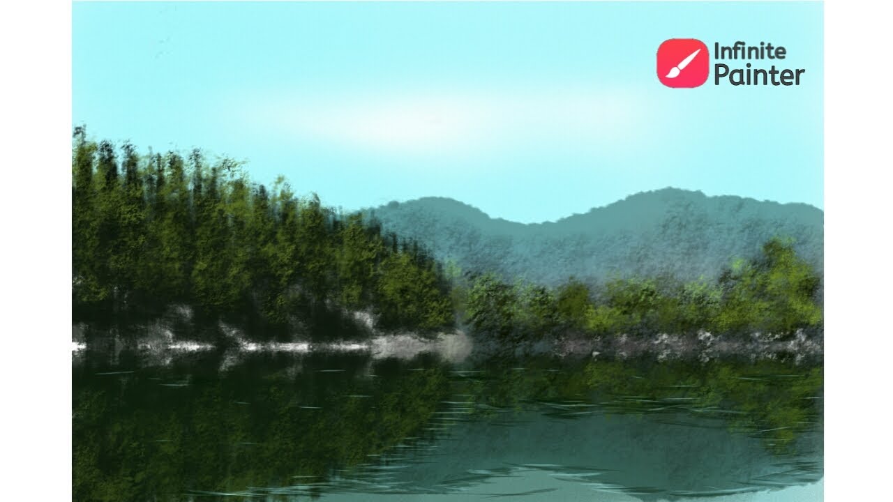 Semi realistic landscape | Infinite painter - YouTube