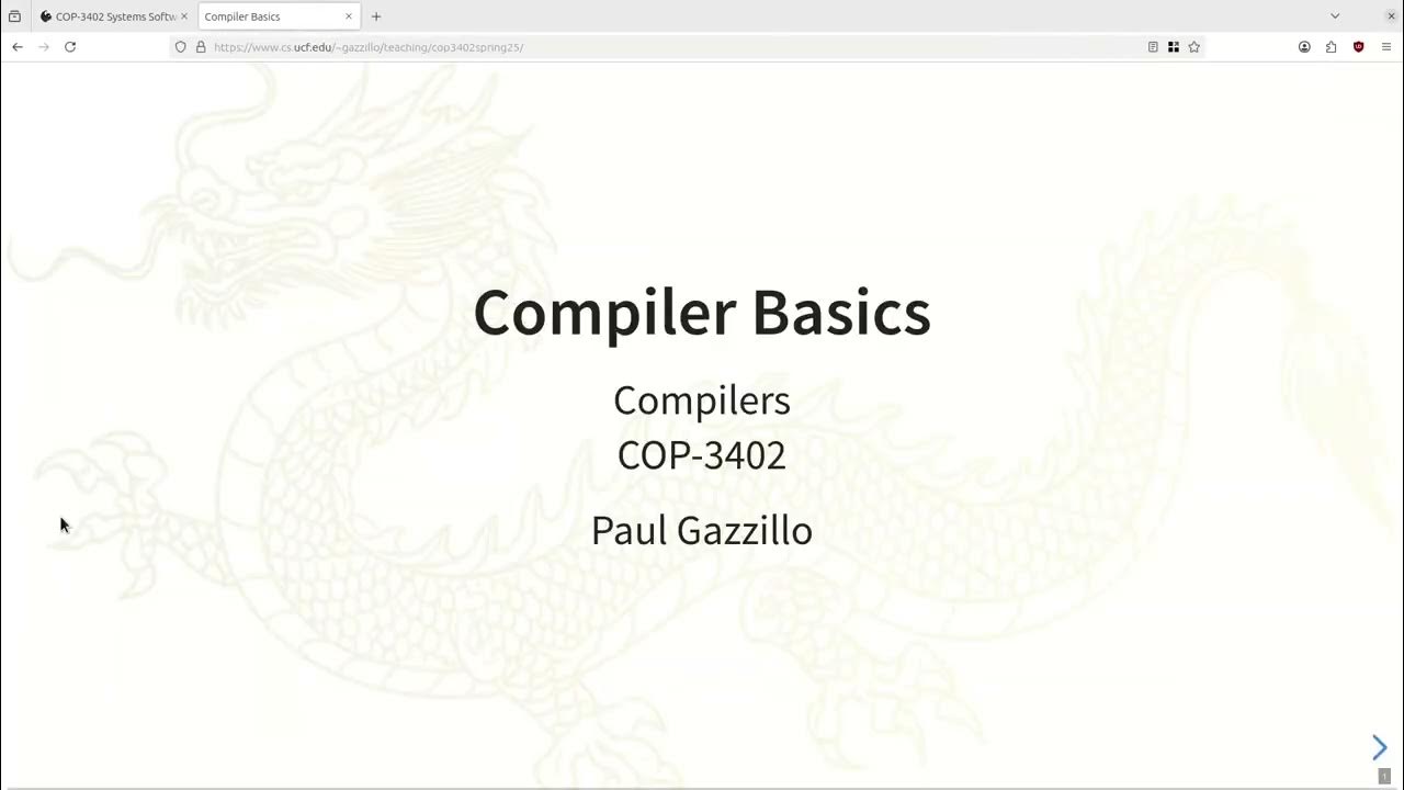 (15) Compiler basics I (COP-3402 Spring 2025) - YouTube