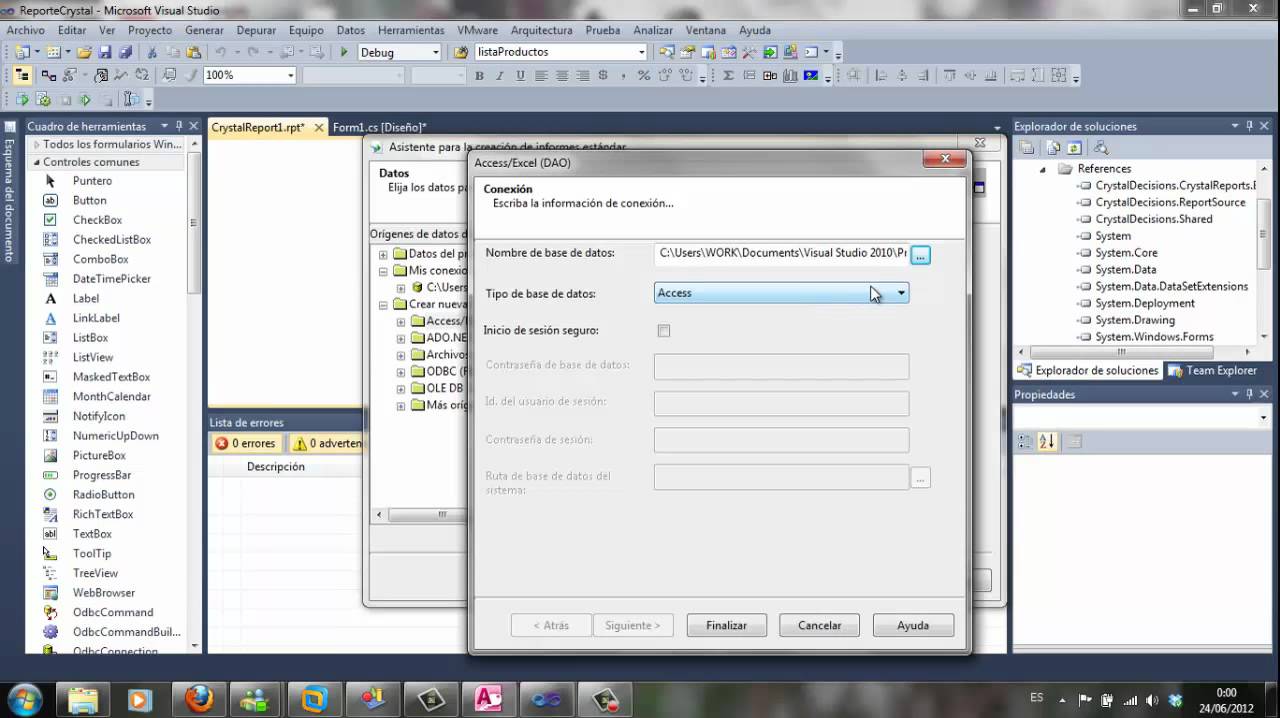 Como hacer un Crystal Report Visual Studio 2010 - YouTube