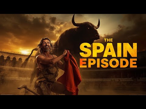 Gama in Spain 🇪🇸  Caveman vs Bull Fight Comedy Adventure