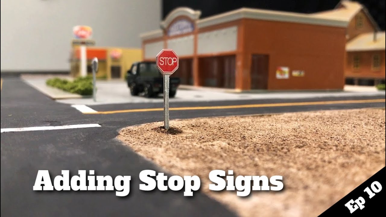 Building HO Train Layout - Ep 10 - HO Scale Stop Signs Added! - YouTube
