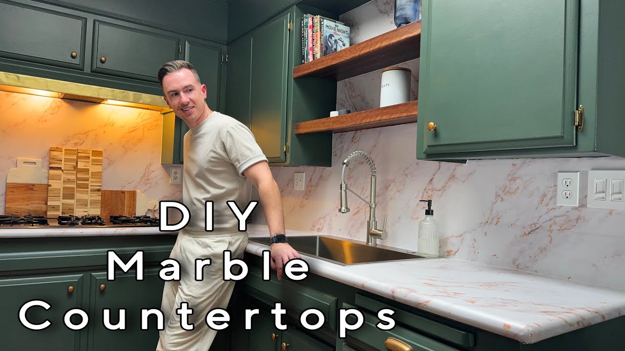Is this my biggest transformation yet?! | DIY MARBLE COUNTERTOPS ...