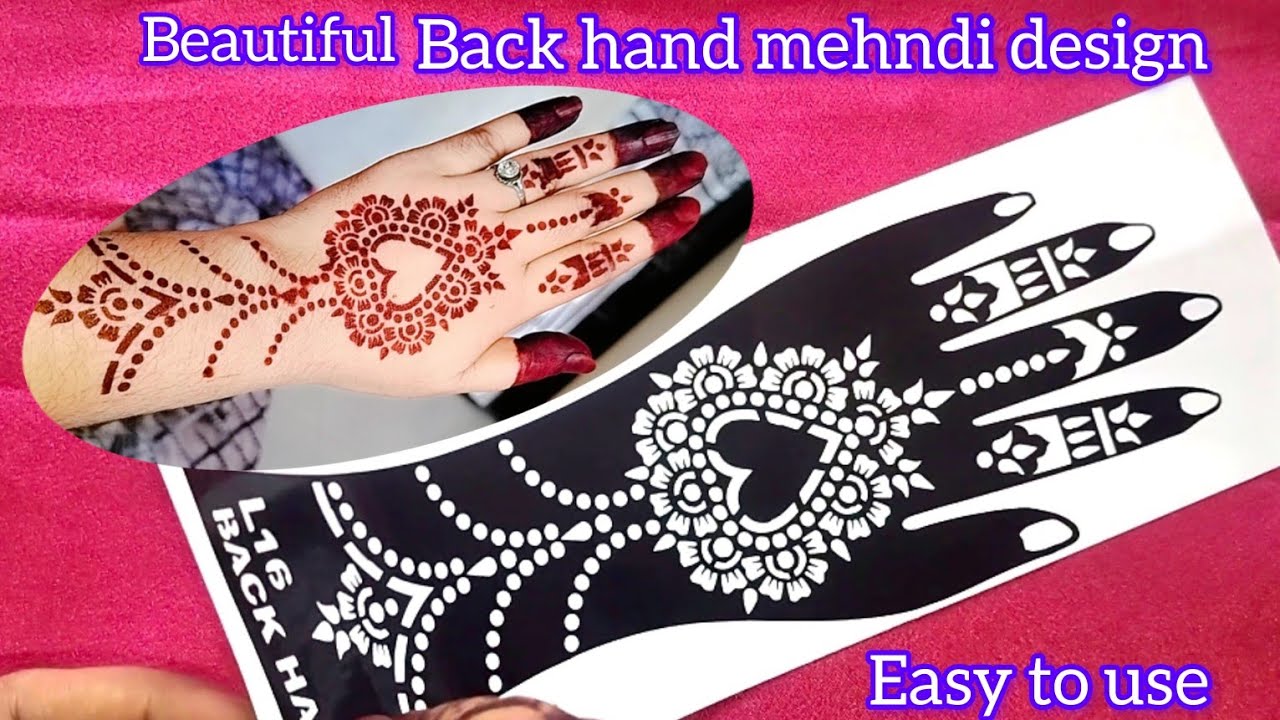 Back Hand Mehndi Sticker Design | Easy Mehndi Design with mehndi ...
