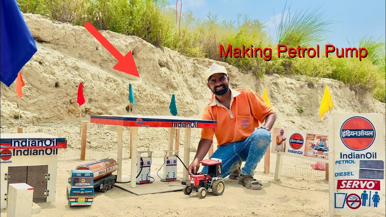 I Make Real Mini Petrol Pump fuel station Rc tractor remote control jcb ...