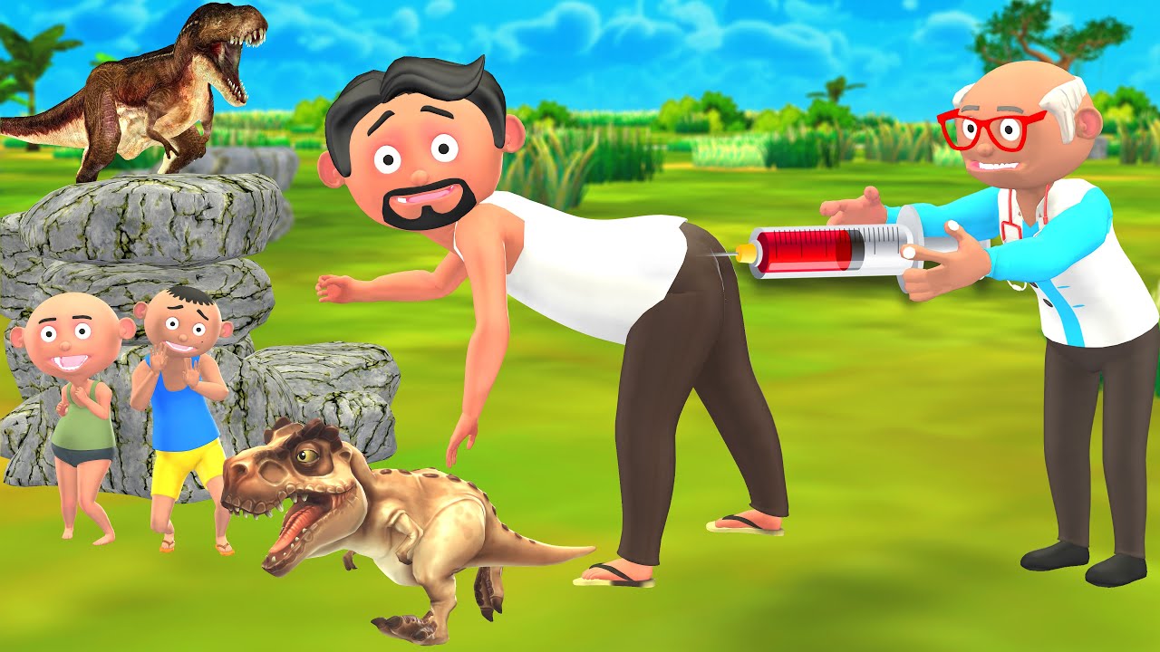 Pagal Tinkoo Pinku 08 | Dinosaur Wala Cartoon सुई लग गई DOCTOR | Tinkoo ...