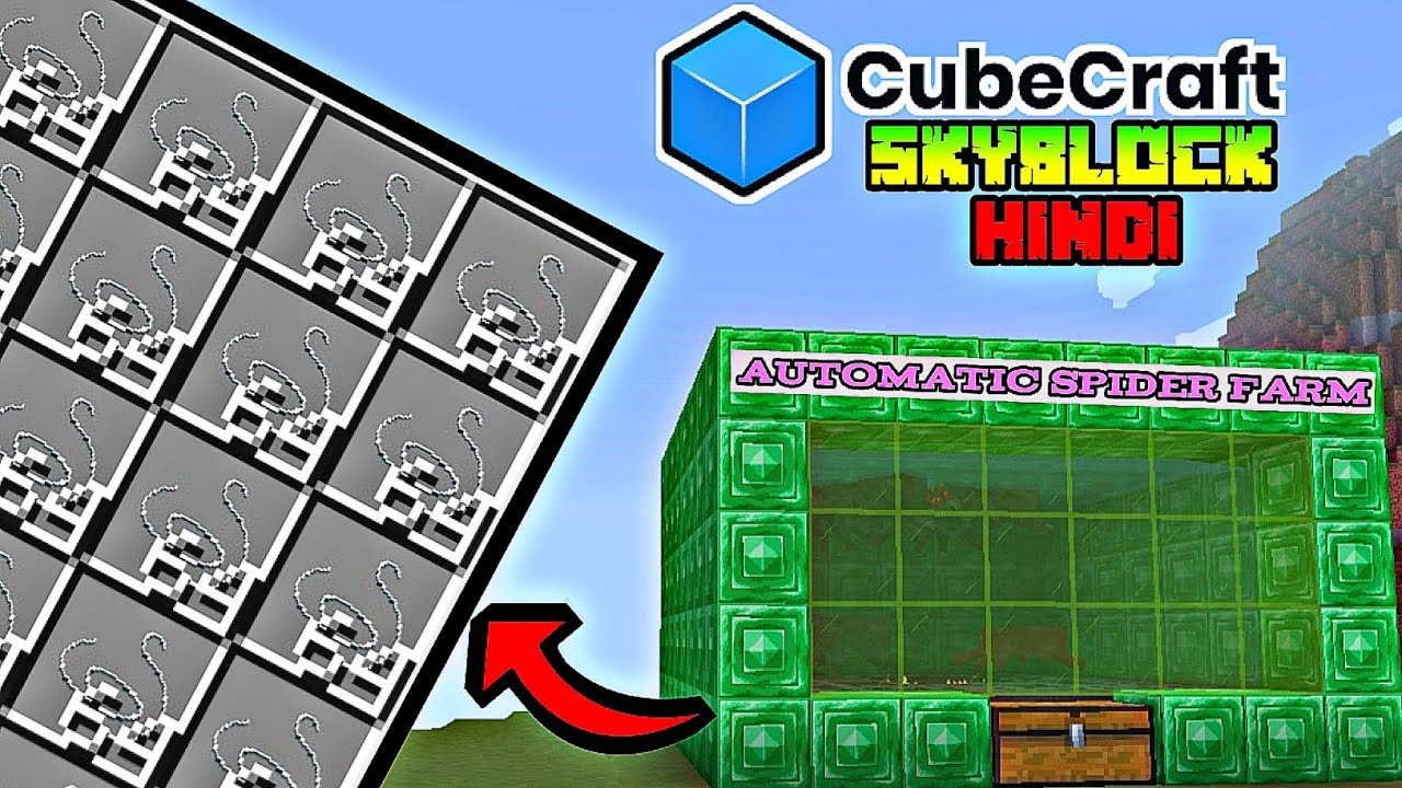 Making Automatic Spider Farm By Using Emerald Blocks || Cubecraft ...