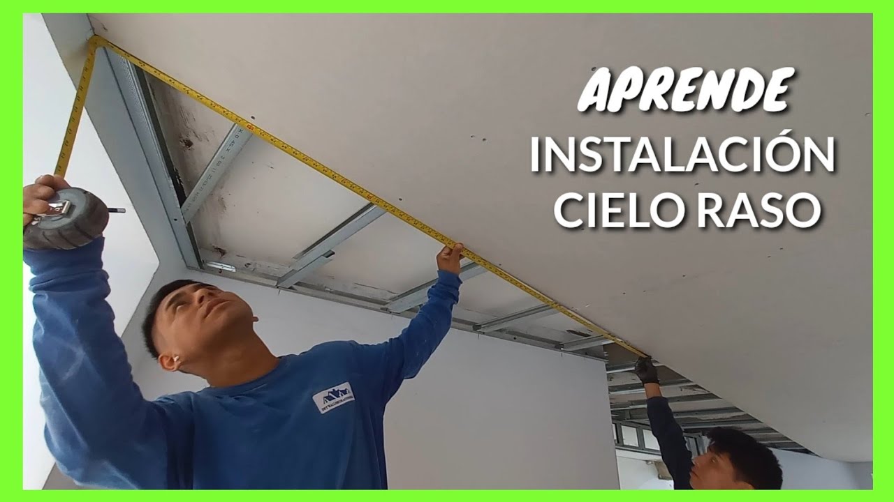 Técnica eficiente para hacer un cielo raso de paneles de yeso - YouTube