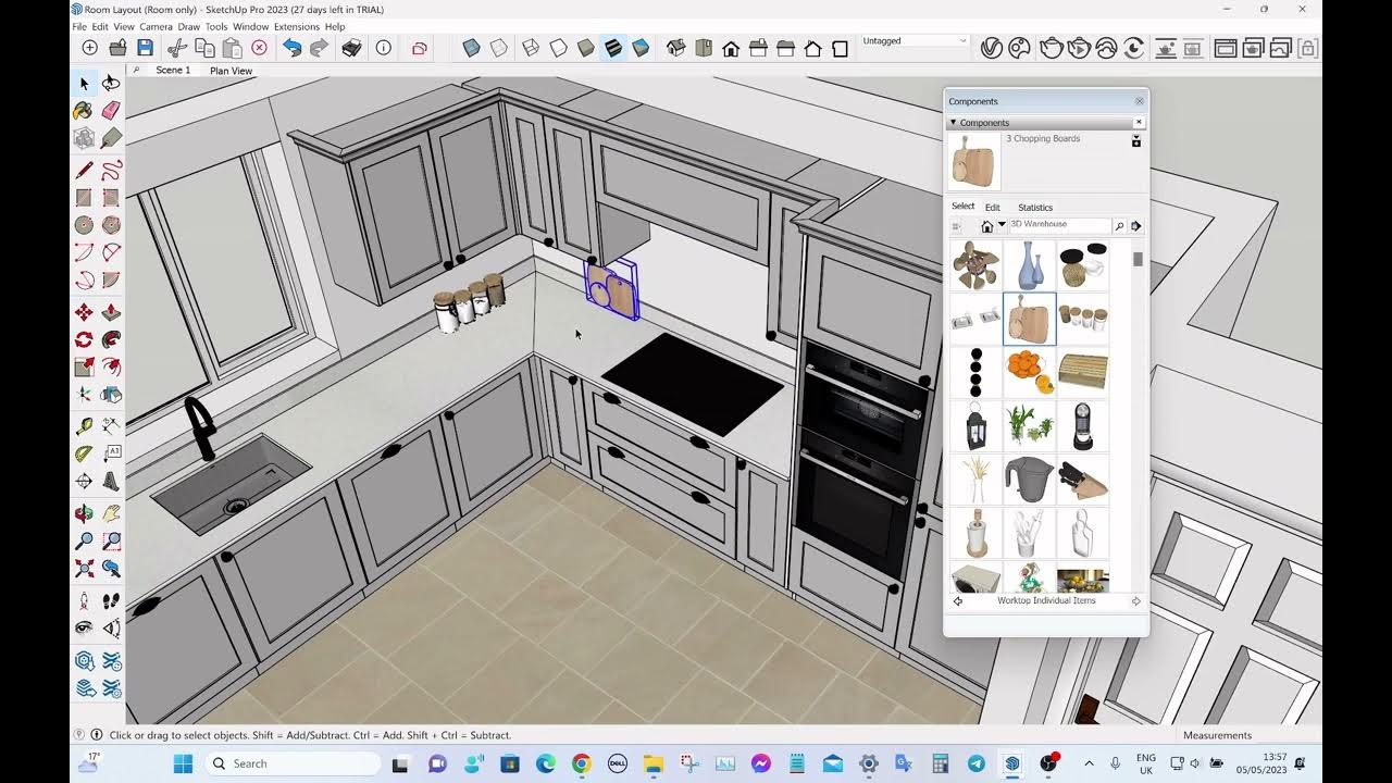 5. Beginner Sketchup Tutorial - Adding Decorative Items - YouTube