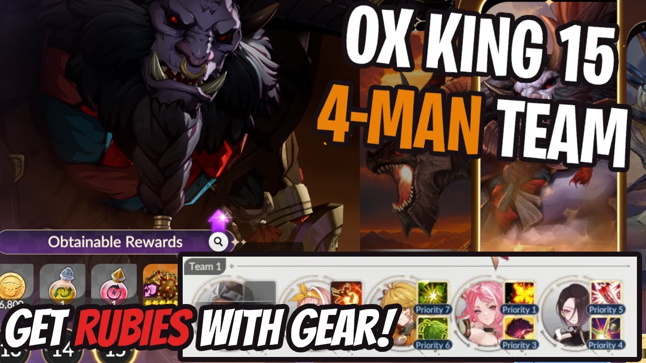 Ruby Farming In Ox King? 4-Man Ox King 15 Team & Stats [Seven Knights ...