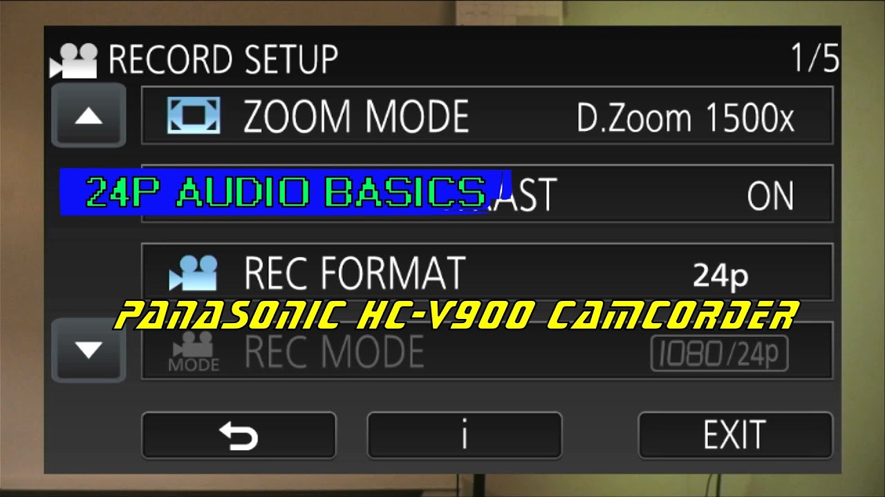 24p audio basics-Panasonic HC-V900 camcorder - YouTube