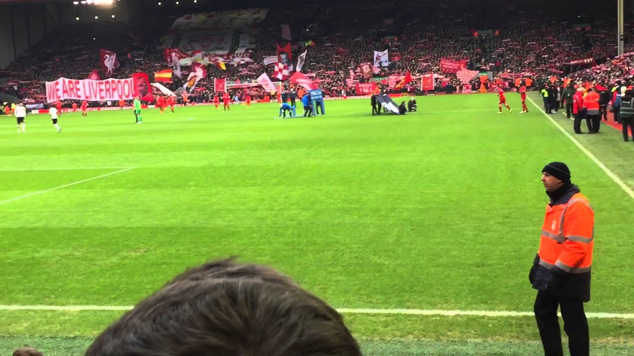 Manchester United fans drowning out You'll Never Walk Alone - January ...