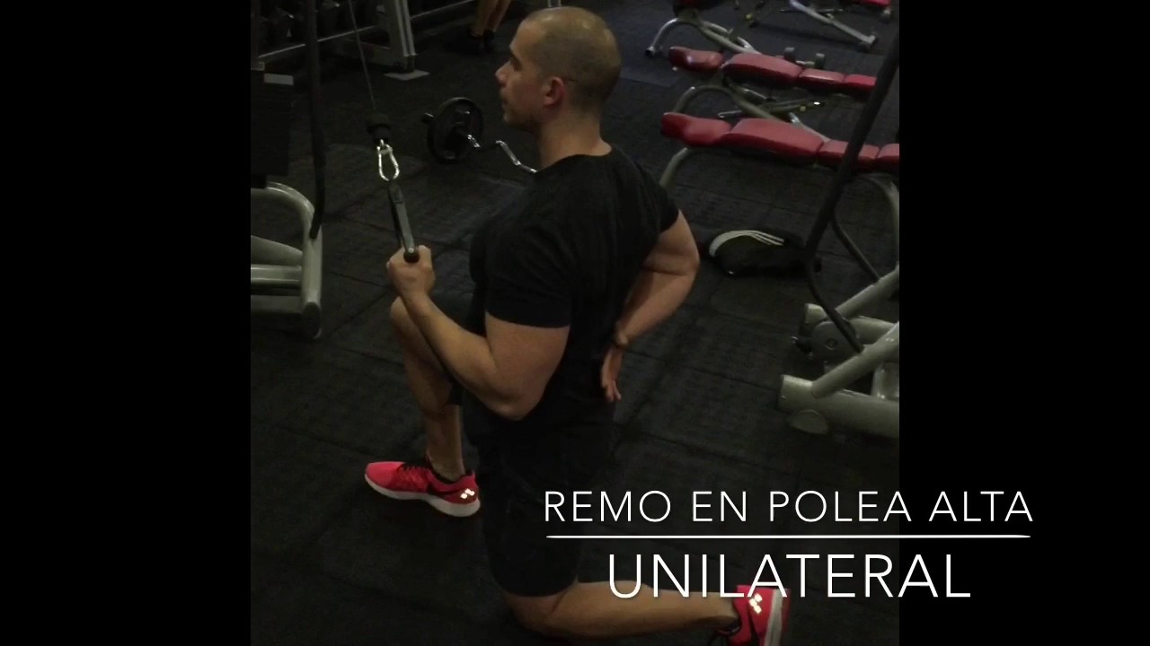 Remo en polea alta - half kneeling - YouTube
