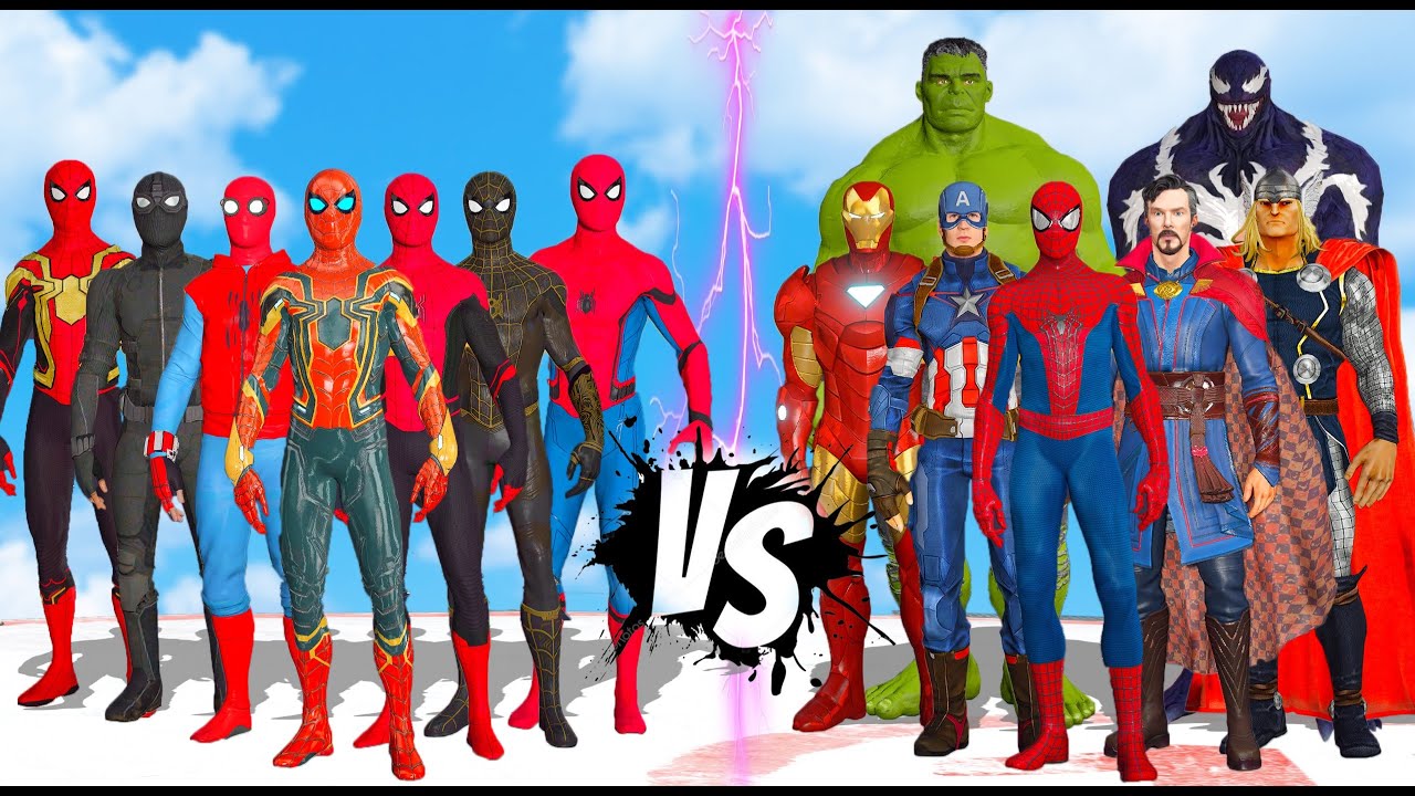 THE AVENGERS VS TEAM SPIDER-MAN - SUPERHEROES BATTLE - YouTube