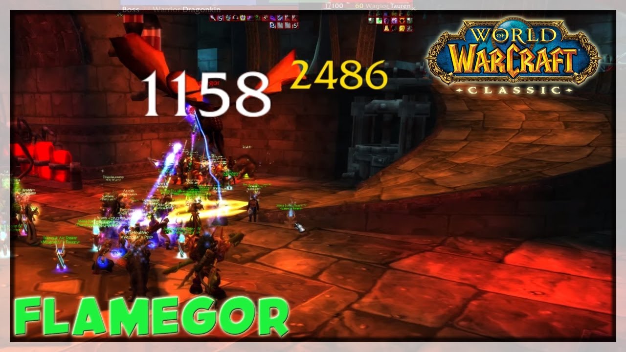 Flamegor fight BWL, WoW Classic - YouTube