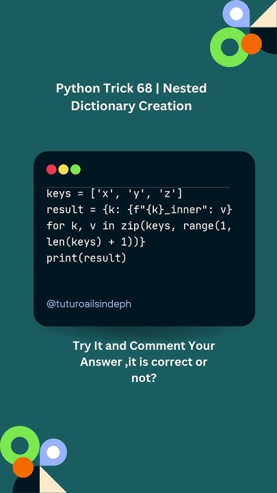 Python Trick 68 | Nested Dictionary Creation | #shorts #viral #tricks ...