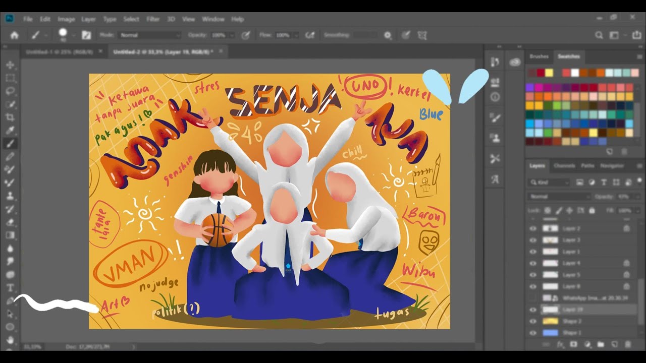 Anak Senja Aja ~ digital draw - YouTube