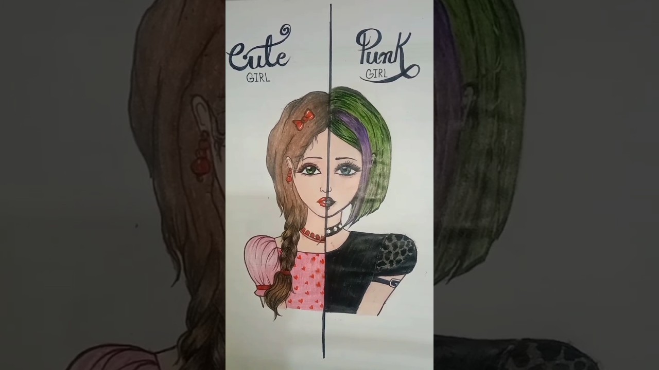 Cute Punk Girl Drawing