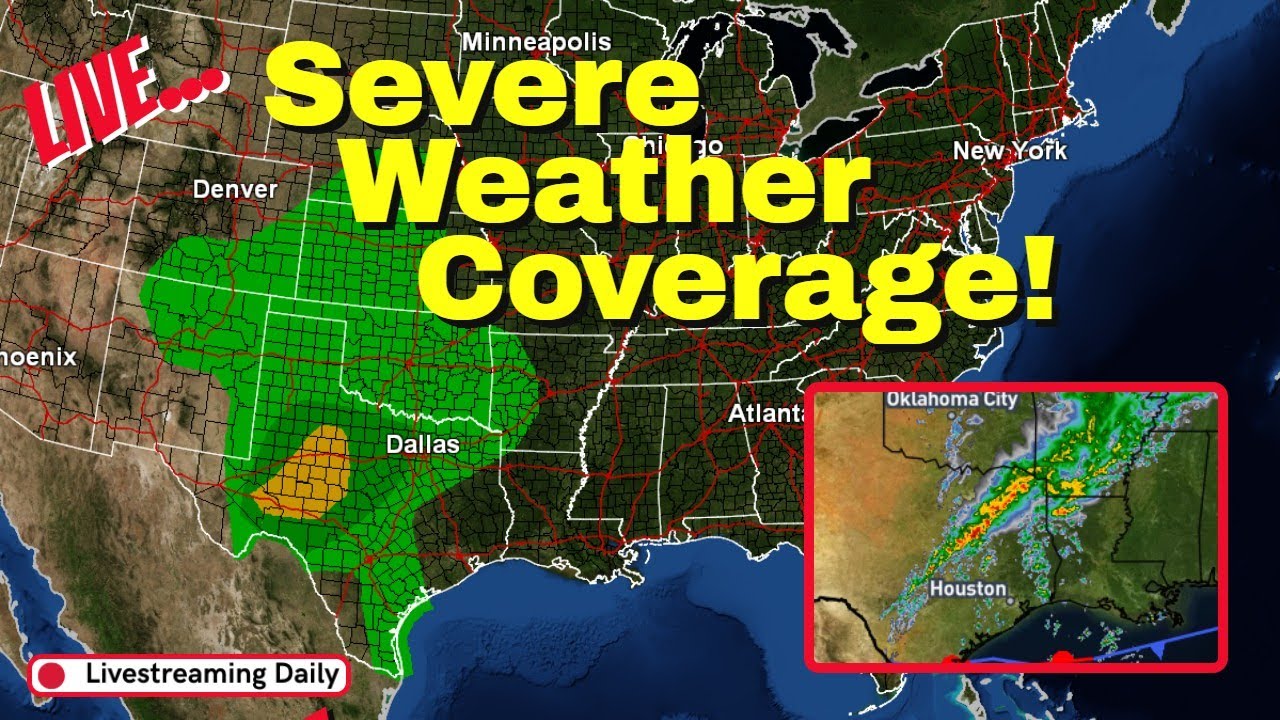 Severe Weather Coverage! - Less than A 2% Tornado Risk Today! - YouTube