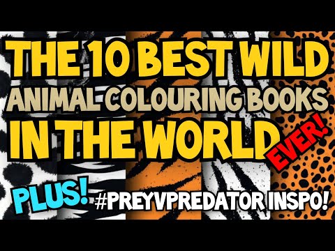 10 BEST ANIMAL WILDLIFE COLOURING BOOKS EVER! Plus Inspiration for Colouring PREDATORS! 