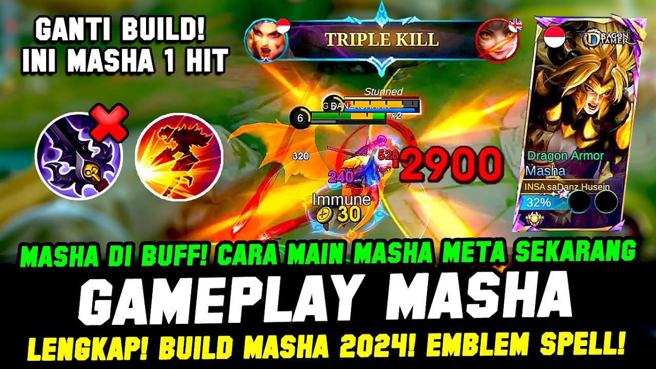 MASHA GANTI ITEM TUTORIAL MAIN MASHA BUFF + BUILD MASHA TERSAKIT 2024 ...