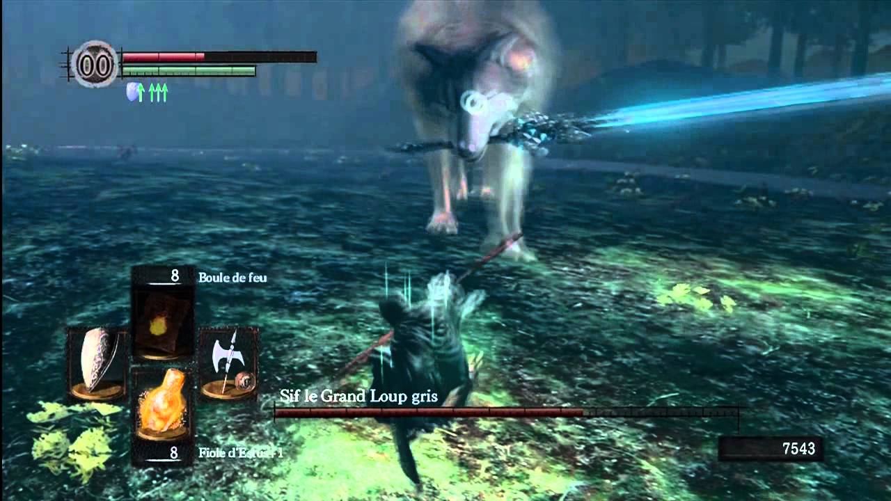 Dark Souls : Great Grey Wolf Sif BOSS - YouTube