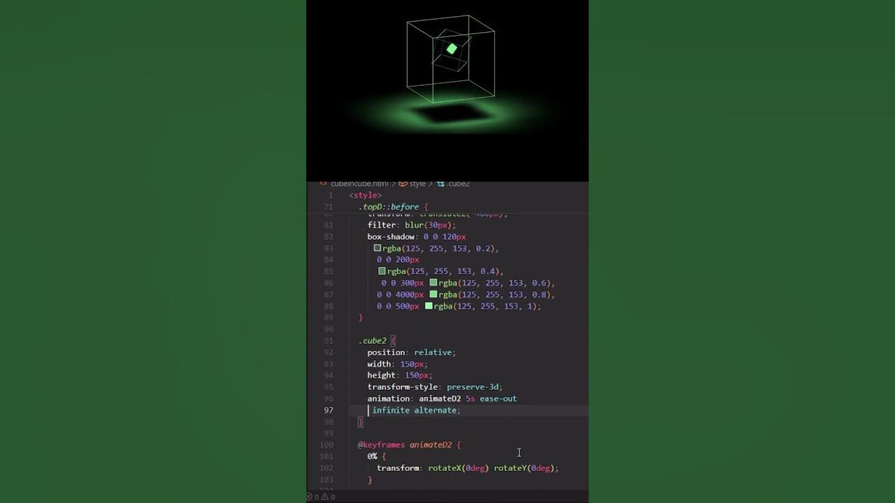 Nested Cubes Html Css Coding Shorts 🖇️ Html Css Shorts Coding