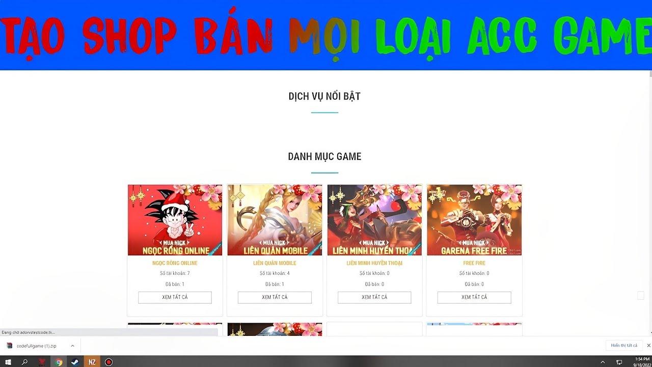 Cách Tạo Shop Acc Bán Mọi Loại Game Chỉ Với 1 Giây Nạp Thẻ Tự Động ...