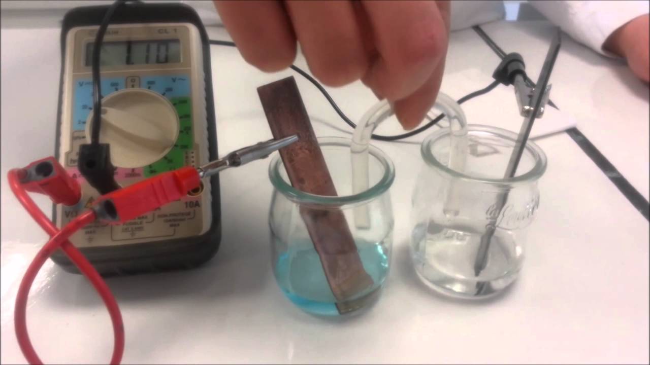 Influence du pont Salin dans une pile Daniell - YouTube