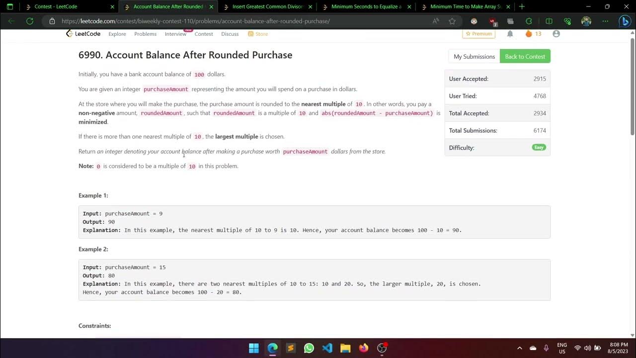 Biweekly Contest 110 Leetcode Screencast Youtube
