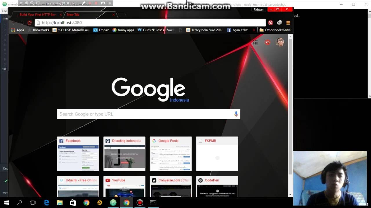 Node js - cara untuk membuat web server - YouTube